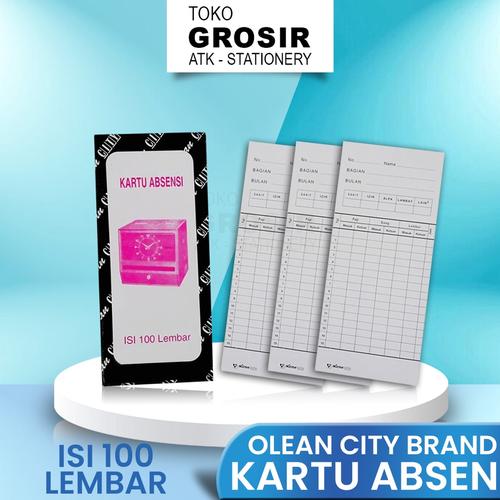 Jual Kartu Absensi Absen Manual Ceklok 1 pack isi 100 lembar HITAM ...