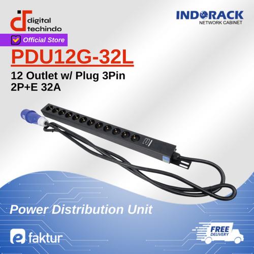Promo INDORACK PDU 12 Outlet Germany Head Plug 3Pin Colokan 32A PDU12G ...