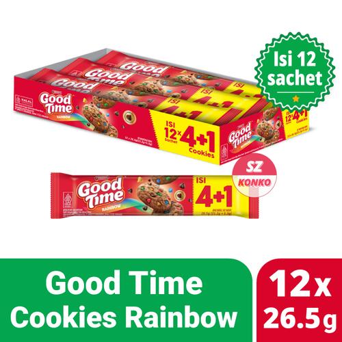 Jual Good Time Cookies Rainbow - Box isi 12 Sachet Biskuit Cokelat ...