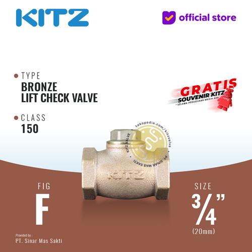 Jual Lift Check Valve KITZ Fig. 150 F , 3/4" - 20A - 20mm , Drat / Screw - Jakarta Pusat - KITZ ...