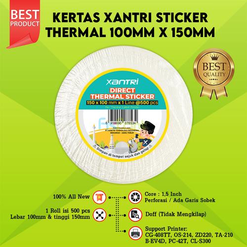 Jual Kertas Label Thermal 100x150 Sticker Resi Barcode 100 x 150mm ...