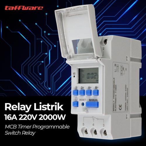 Jual Timer Digital Programmable Switch Din Rail Model MCB 220V AC 16A ...