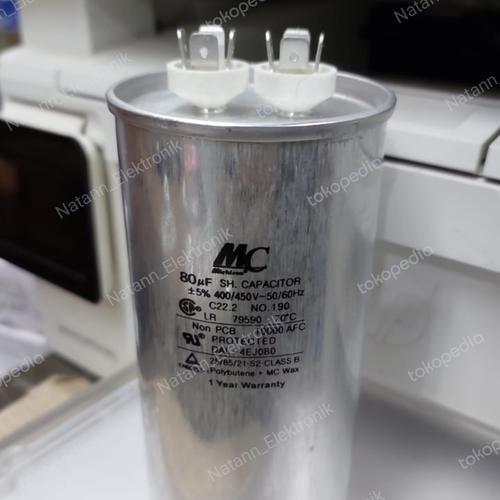 Jual kapasitor capacitor running 80uf 80mf 80 uf mf 450v mc type socket ...
