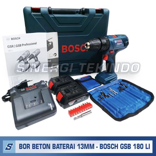 Jual Mesin Bor Baterai Beton [13mm] - BOSCH Cordless GSB 180 LI 18V ...