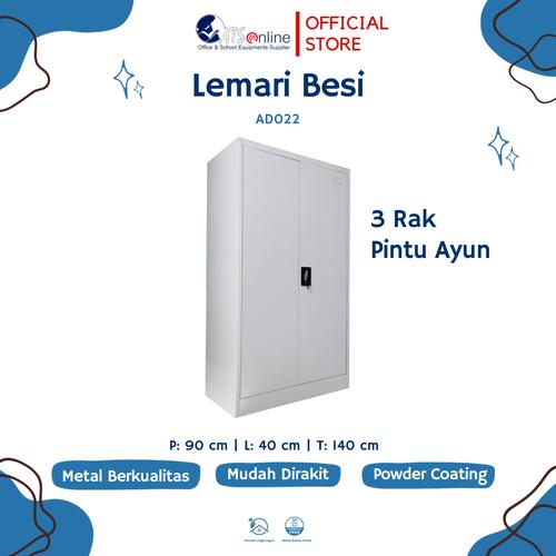 Jual Rak Lemari Kantor Besi untuk Arsip Minimalis 3 Susun Pintu Ayun ...