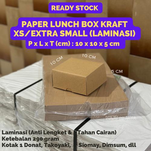 Jual Paper Lunch Box Kotak Makan Ukuran 10x10x5 cm Lunchbox XS/Extra ...