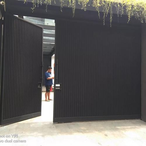 Jual pagar minimalis hitam doff,pagar full besi galvanis - Jakarta ...