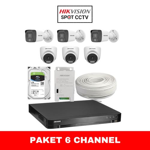 Jual PAKET 6 CHANNEL CCTV - (6 CAMERA, HARDISK, DVR, PSU, DAN CABLE ...