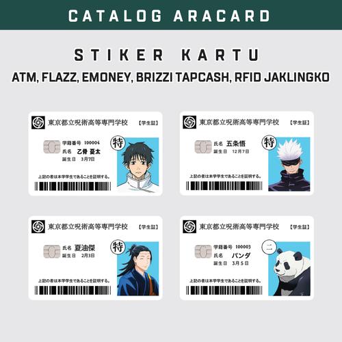 Jual Sticker Kartu Atm Skin Card Anime Jujutsu Kaisen Emoney E-tol ...