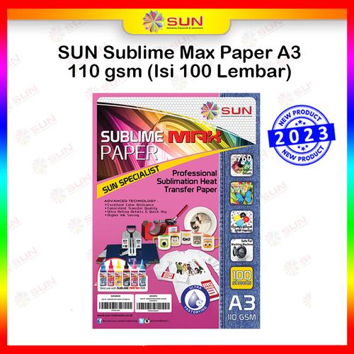 Jual SUN SUBLIME MAX Paper A3 (Kertas Sablon isi 100 lembar 110 Gsm ...