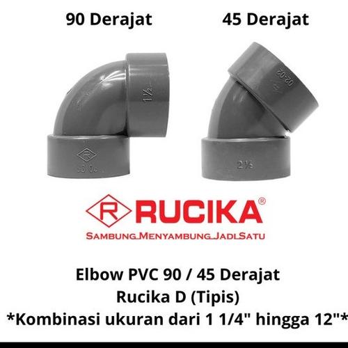 Jual keni Elbow Knee PVC Rucika 1 1/2" 1.5" 1,5" Inch D (Tipis) 90 Derajat - Jakarta Utara ...
