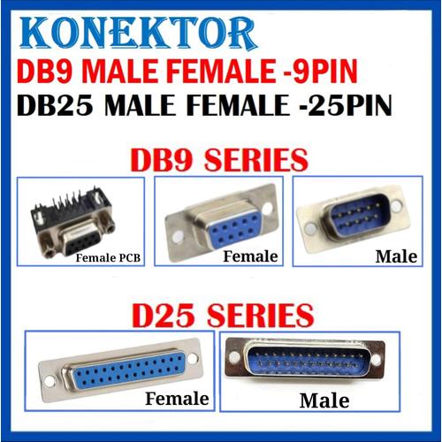 Jual Konektor DB9 DB25 DB 9 25 Pin Male Female PCB Socket RS232 Serial ...