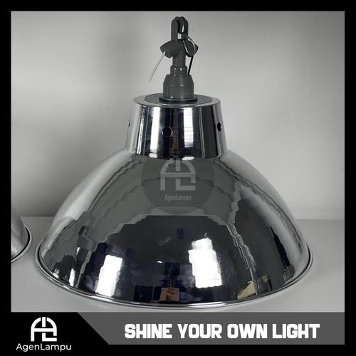 Jual KAP LAMPU GANTUNG INDUSTRI KILAP 12" / 14" / 16" + FITTING E27 MURAH - 16", KAP AJA ...