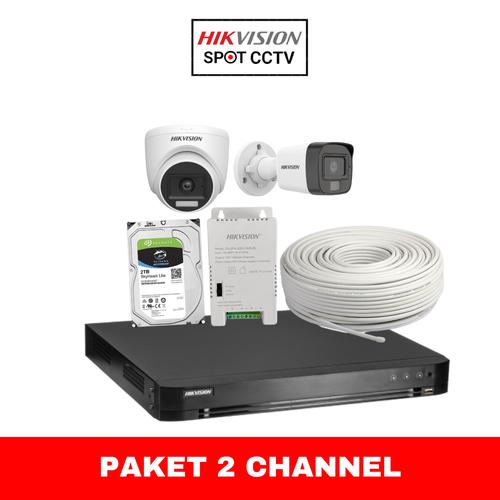 Jual PAKET 2 CHANNEL CCTV - (2 CAMERA, HARDISK, DVR, PSU, DAN CABLE ...