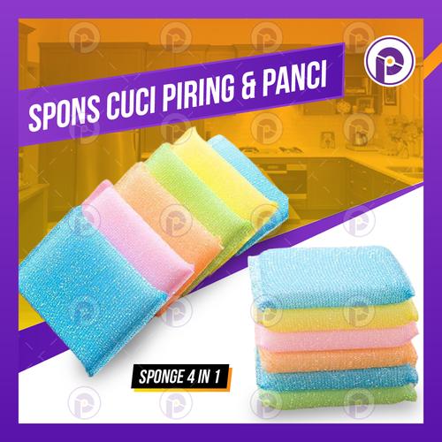 Jual Spons Cuci Piring Sikat Panci Stainless Sabun Piring Sponge Spon ...