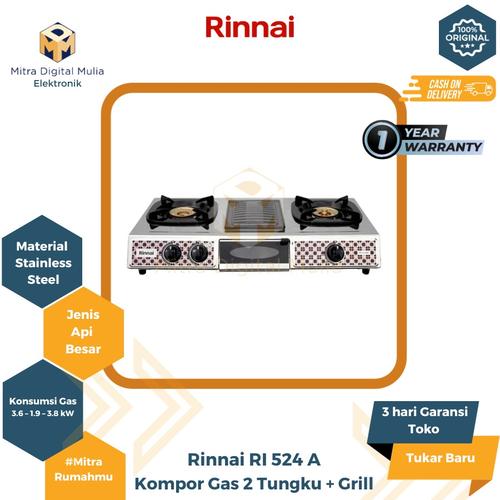Promo Rinnai RI 524 A Kompor Gas dengan Grill [ 2 Tungku ] Cicil 0% 3x ...