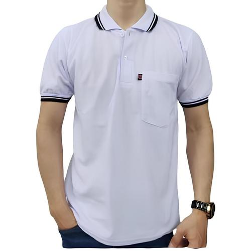 Jual Kaos polo shirt saku dewasa | kaos seragam kerah pria lengan ...