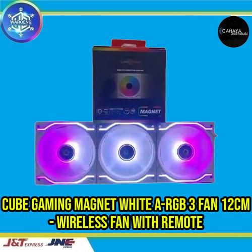 Jual CUBE GAMING MAGNET WHITE | BLACK A-RGB 3 Fan 12CM - with Remote ...