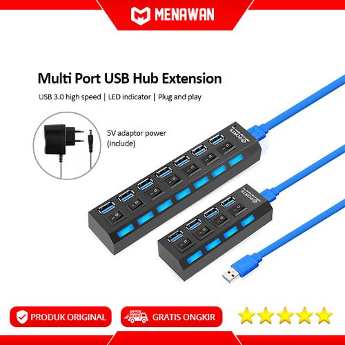 Jual Multi Port USB Extension USB Hub 3.0 Port Micro-B High Speed ...