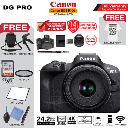Jual Canon EOS R100 Kit 18-45mm IS STM - Mirrorless Camera R 100 18-45 ...