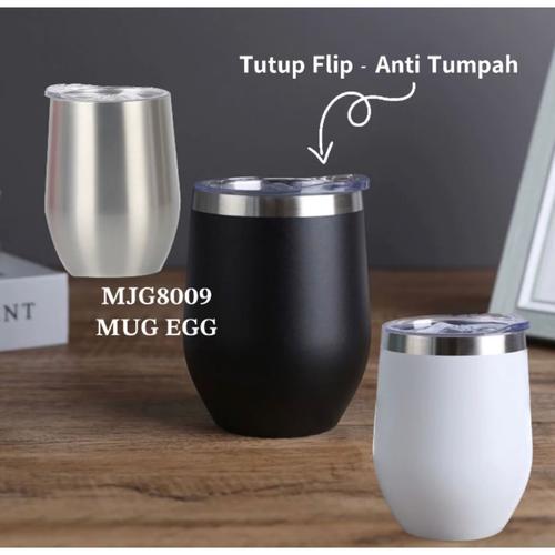 Jual MJG MUG TELUR Gelas kopi 350ml bulat stainless Vacuum premium ...