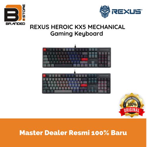 Jual REXUS HEROIC KX5 Mechanical Gaming Keyboard - BLACK, RED - Kota ...