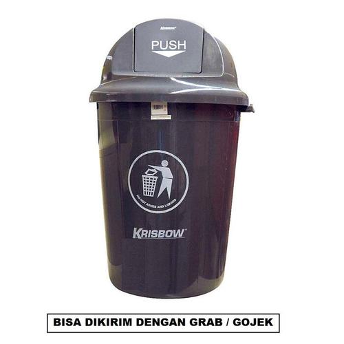Jual DUSTBIN KRISBOW 80L Dark Grey + Push Cover | Tempat Sampah Abu-Abu ...