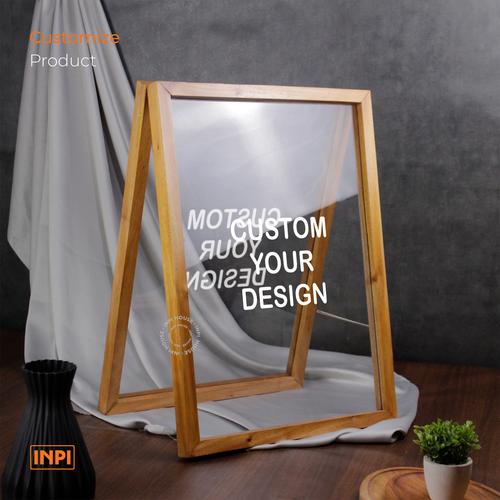 Jual INPI - Stand Kayu Akrilik Papan Penanda Logo Toko - 2sisi putih ...
