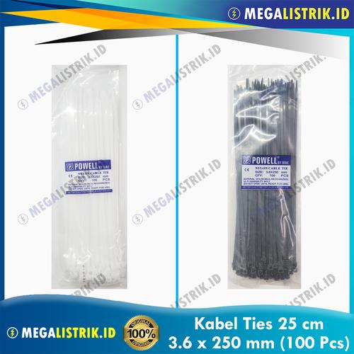 Jual Powell Kabel Ties 25 CM / Cable Tie 3.6 x 250 MM ( 100 Pcs ) - Hitam - Kota Surabaya ...