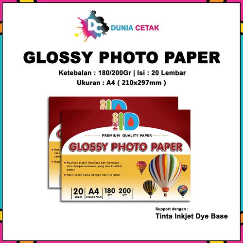 Jual Kertas Foto Photo Glossy - InkDo Glossy Photo Paper A4 200 GSM ...