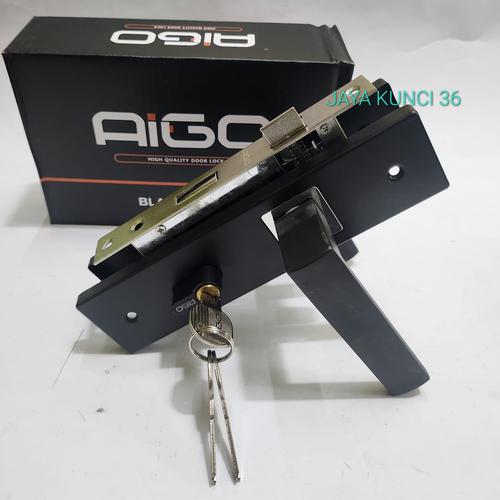 Jual Handle Kunci Pintu Rumah Tanggung Hitam AIGO / Kunci Tanggung ...