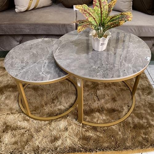 Jual Meja batu granit ruang tamu diameter 50|60|80 - Putih, Diameter 60 ...