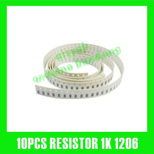 Promo 10pcs resistor 1K ohm 1206 smd chip 1 kilo ohm tolerance 1% 1 ...