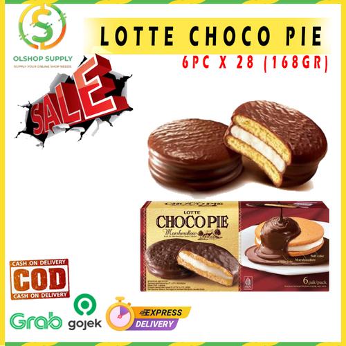 Jual SALE !! LOTTE CHOCO PIE MARSHMALLOW 168G BOX Chocopie Roti Coklat ...