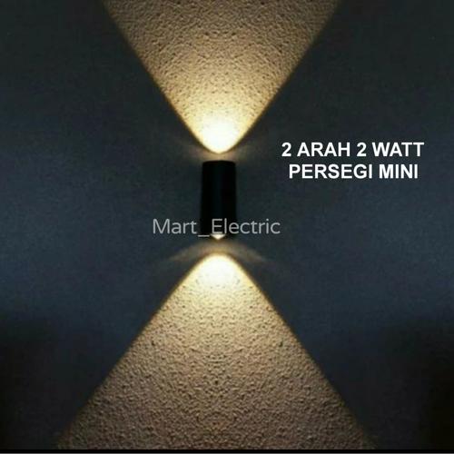Jual LAMPU DINDING TAMAN LED PERSEGI MINI 2 ARAH 2 WATT / OUTDOOR ...