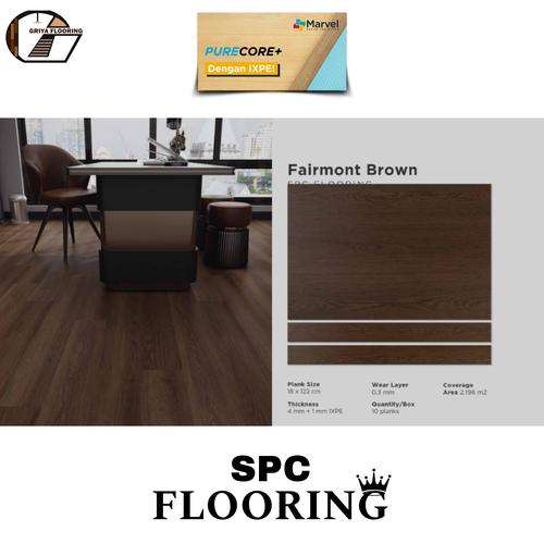 Jual lantai spc marvel purecore tebal 5mm warna gelap fairmont brown ...