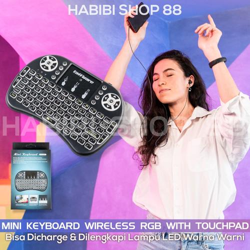 Jual Mini Keyboard Wireless RGB 2.4GHz dengan Touchpad dan Fungsi Mouse ...