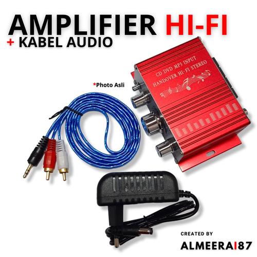 Jual Mini Ampli Amplifier Speaker Stereo Hi-Fi Treble dan Bass Booster ...