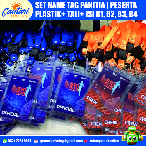 Jual SET NAME TAG PANITIA | PESERTA PLASTIK+ TALI+ ISI B1, B2, B3, B4 ...