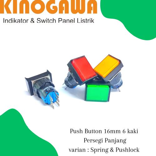 Jual Push Button Persegi Panjang 16mm 6 Kaki KINOGAWA - Tombol ON-OFF ...
