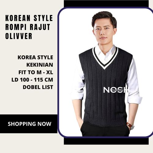 Jual Men's Knit Vest Rompi Rajut Pria Oliver /Rompi Rajut Kantor Korea ...