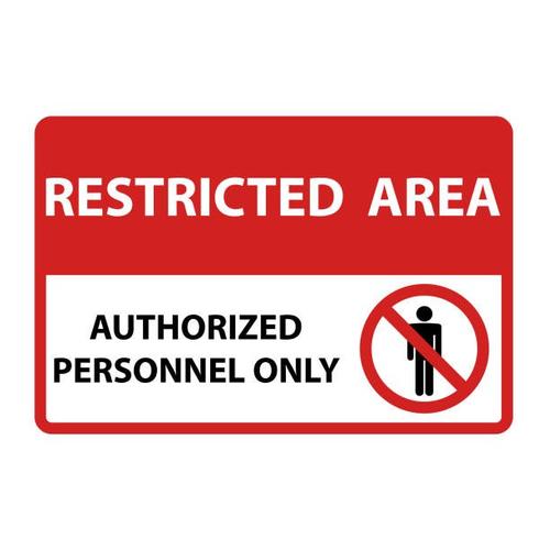 Jual Stiker Sign RESTRICTED AREA AUTHORIZED PERSONNEL ONLY - 20x30 ...