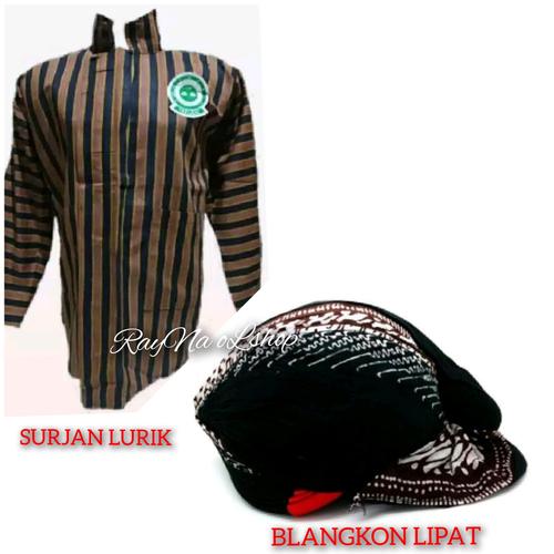 Jual PAKAIAN ADAT PRIA KHAS JAWA SOLO JOGJA SURJAN LURIK+BLANGKON LIPAT ...