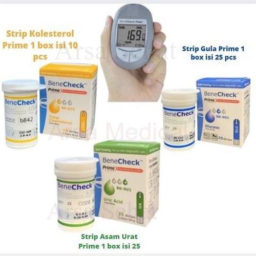 Jual Benecheck Prime Test Strip Gula / Asam Urat / Kolesterol / Test ...