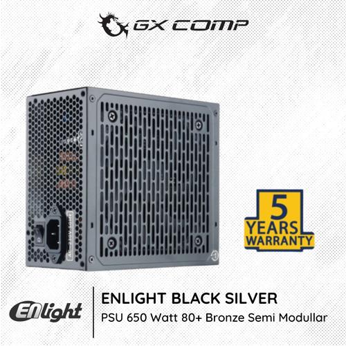 Promo Power Supply Enlight 650W Black Silver 80+ Bronze Modullar | PSU ...