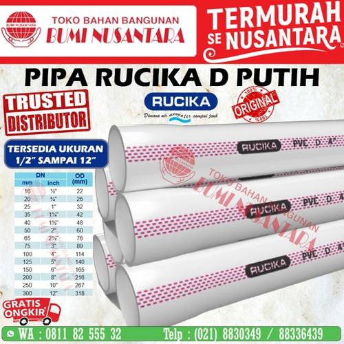 Jual Pipa Rucika 10 Inch D Putih 4 Meter Garis Merah Wavin Pralon Air ...