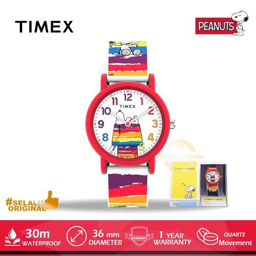 Promo Jam Tangan TIMEX x Peanuts Rainbow Paint TW2V77700 Original Resmi ...