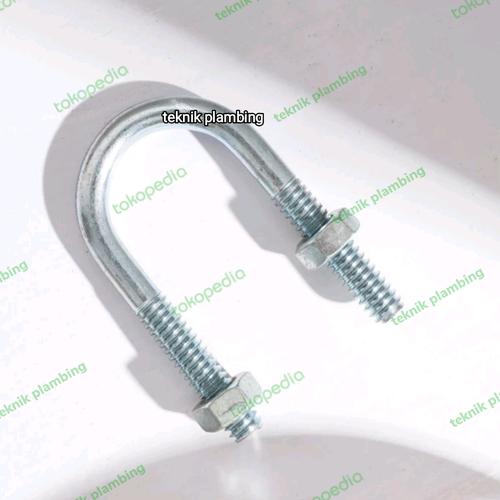 Jual U bolt putih besi (clem besi) M8 - Putih, 1" inch - Jakarta Pusat ...