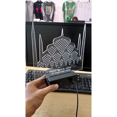 Jual Plakat Akrilik Custom LED Kado Hadiah Piala Acrylic Custom Laser ...