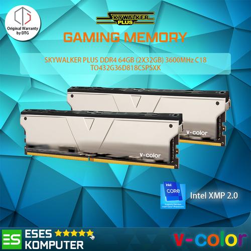 Promo RAM v-color DDR4 SKYWALKER PLUS 64GB (2x32GB) 3600MHz CL18 SILVER ...